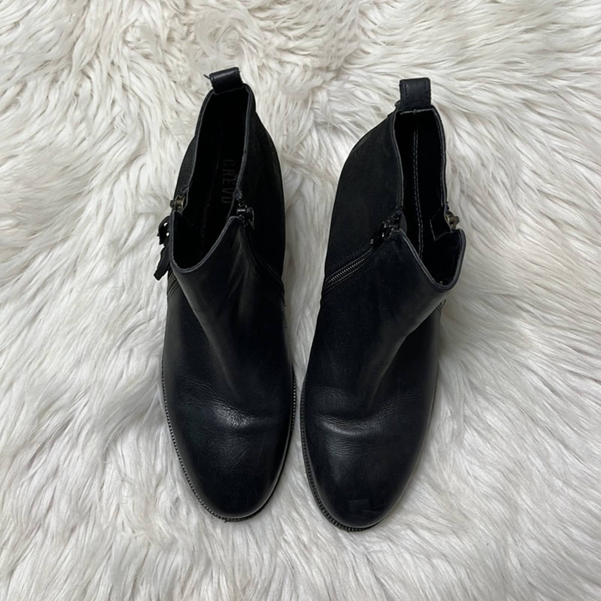 Sz 8 Crevo Black Autumn Tassel Leather Ankle Boot – Thrifty Babes